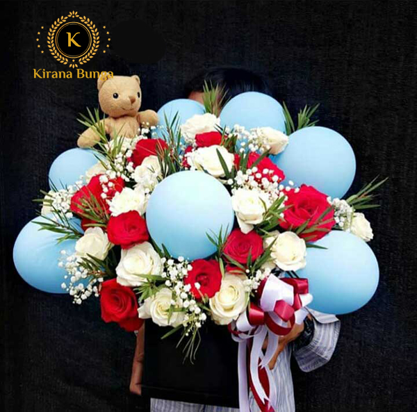 Bunga Box Balon | Toko Bunga – Toko Parcel Jakarta