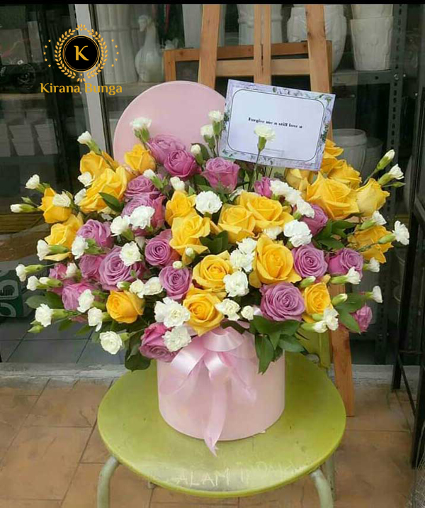 Bunga Box Mawar Kuning | Toko Bunga – Toko Parcel Jakarta